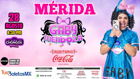 Boletos | El Show de Gaby Mendoza en Mérida | TusBoletosMX